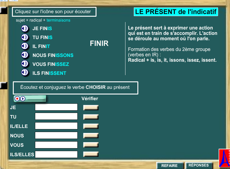 Présent de l'indicatif des verbes du 2ème groupe. - MOddou FLE