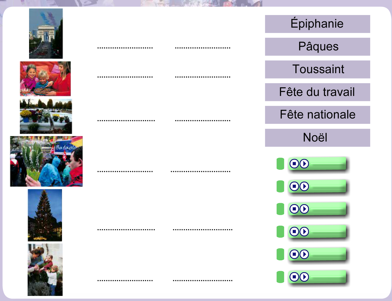 Les fêtes en France : ressource-activité TBI-TNI - MOddou FLE