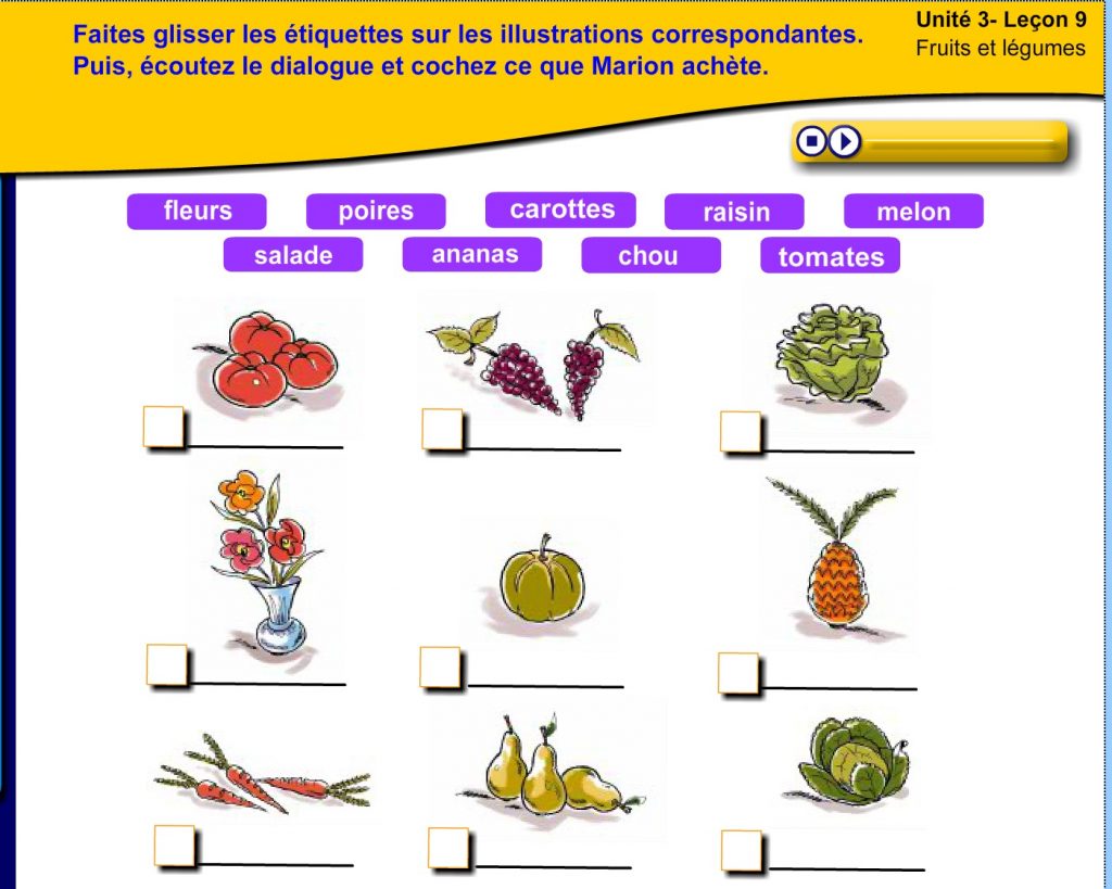 Dialogue au marché, les fruits et légumes – MOddou FLE